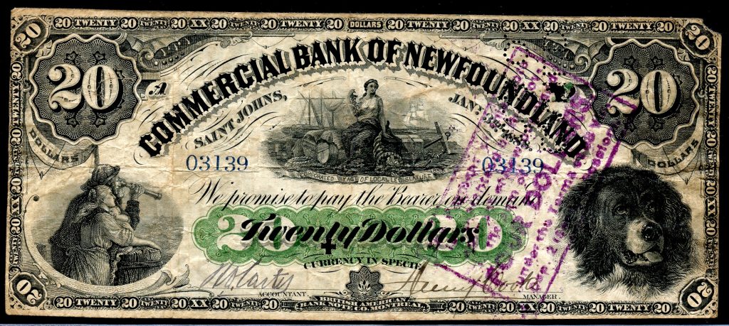 Commercial Bank of Newfoundland; 1888 $20 CH-1851810 #03139, PMG Fine ...
